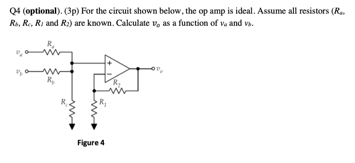 Solved Q4 (optional). (3p) For the circuit shown below, the | Chegg.com