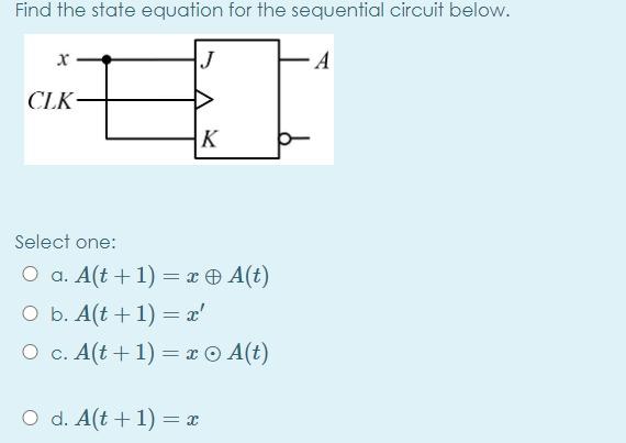 Solved Find the state equation for the sequential circuit | Chegg.com
