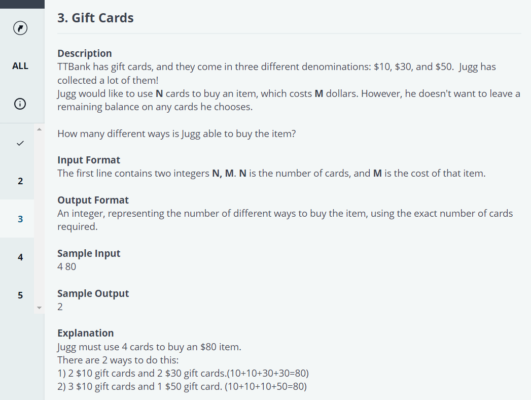 Solved Description TTBank has gift cards, and they come in | Chegg.com