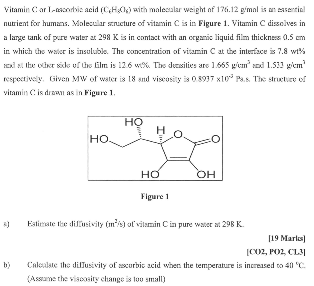Solved a) ﻿Estimate the diffusivity | Chegg.com