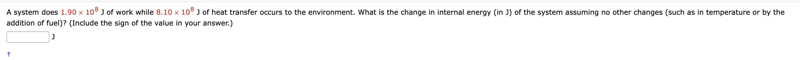 Solved Addition Of Fuel Include The Sign Of The Value In 