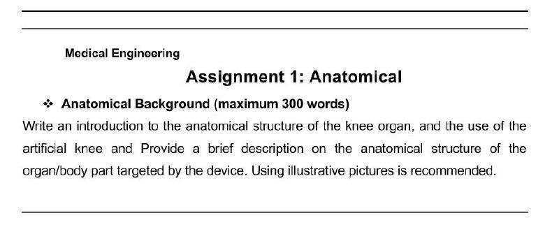 Solved Medical Engineering Assignment 1: Anatomical | Chegg.com