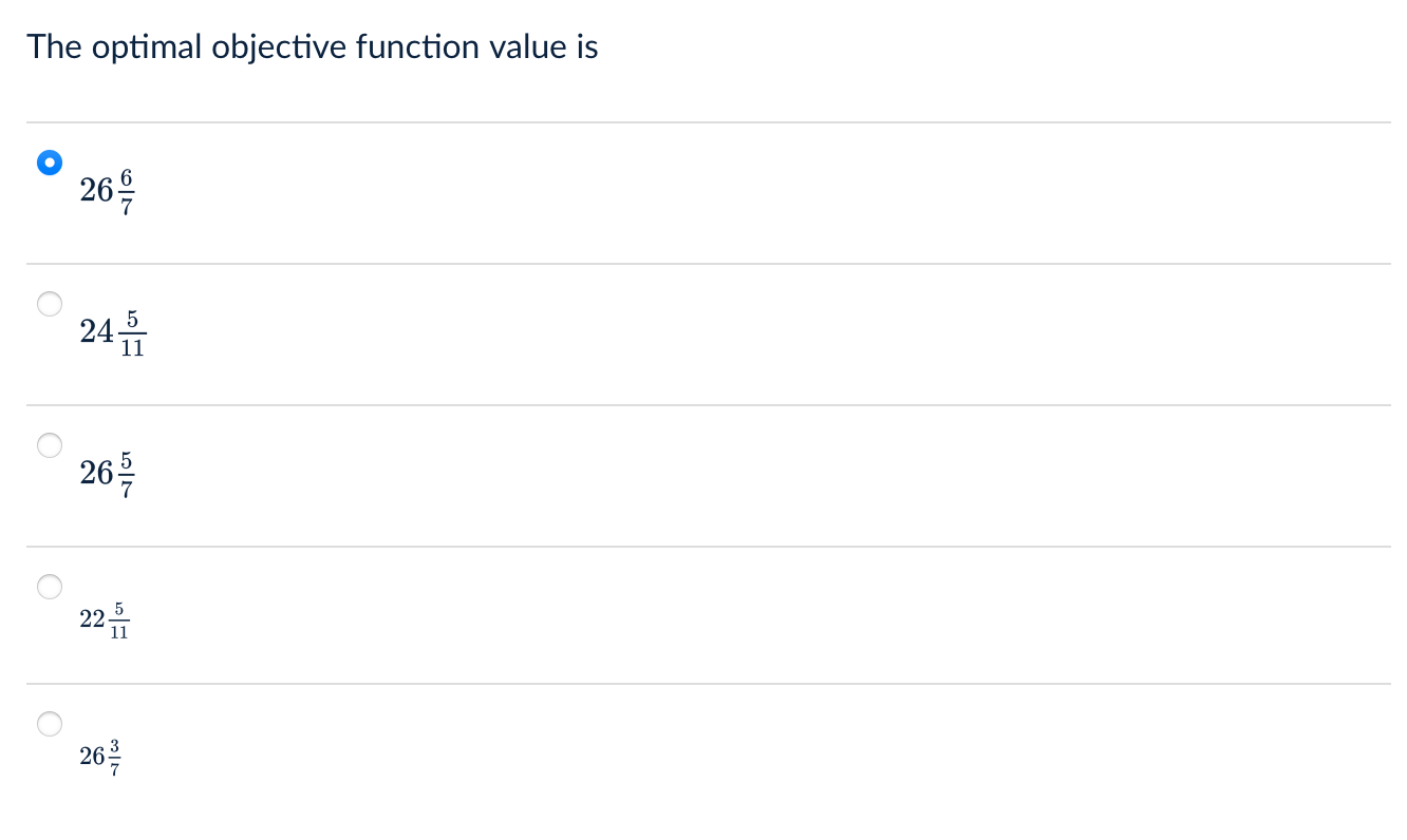 Solved The optimal objective function value | Chegg.com Solved The optimal objective function value | Chegg.com