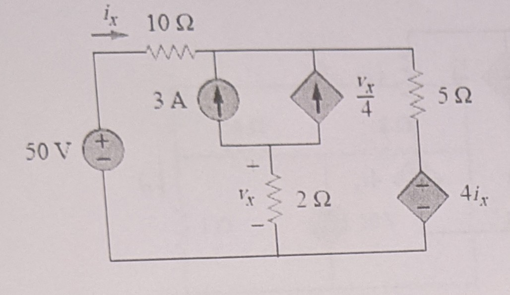 Solved Find vx and ix in the following circuit using nodal | Chegg.com