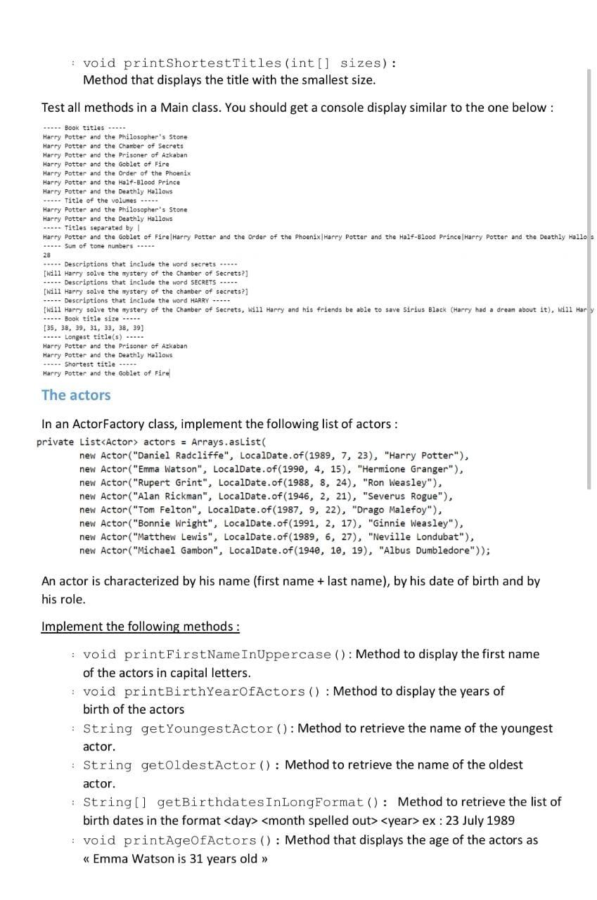 Solved Subject Java : Harry Potter Hatty Potter You can | Chegg.com