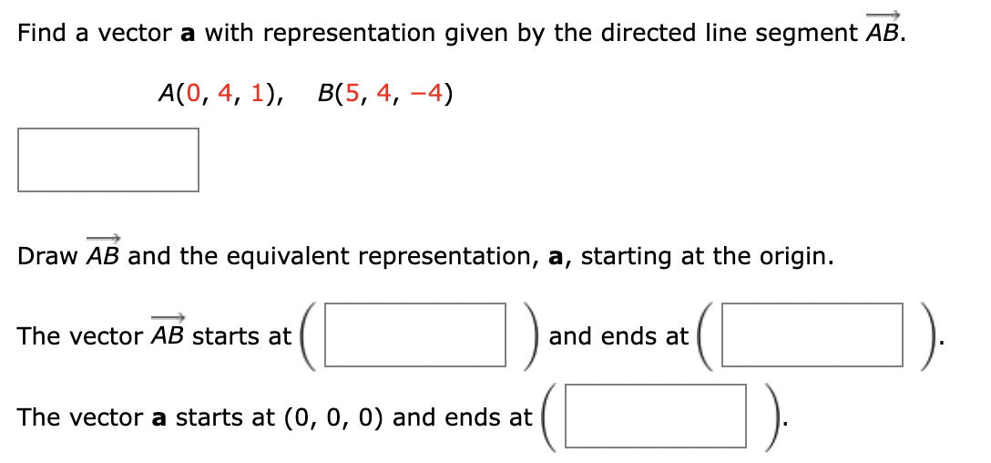 Solved Find a vector a with representation given by the | Chegg.com