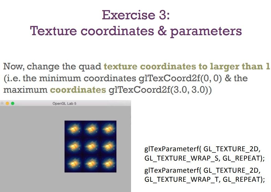 Exercise 1: OpenGL Texture Using the functions we | Chegg.com