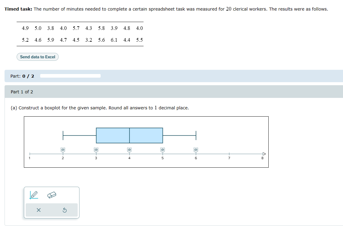 Solved (a) Construct a boxplot for the given sample. Round | Chegg.com