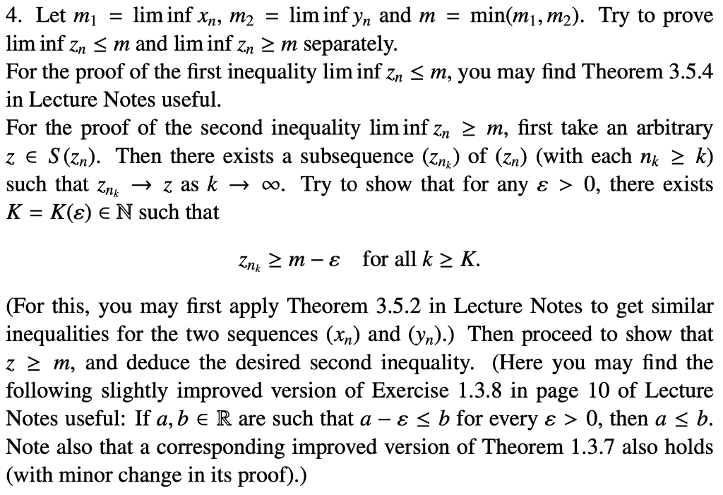 Solved Please help to solve this Real Analysis question. | Chegg.com