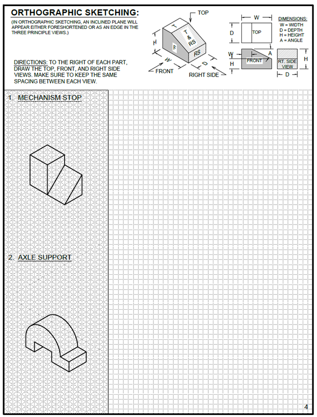 Solved ORTHOGRAPHIC SKETCHING: (ORTHOGRAPHIC SKETCHING IS A | Chegg.com
