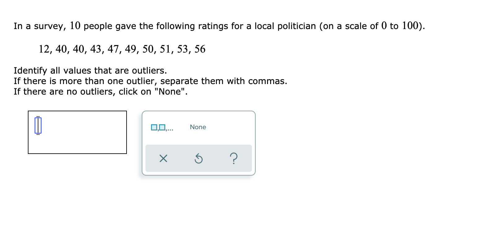 Solved In a survey, 10 people gave the following ratings for | Chegg.com