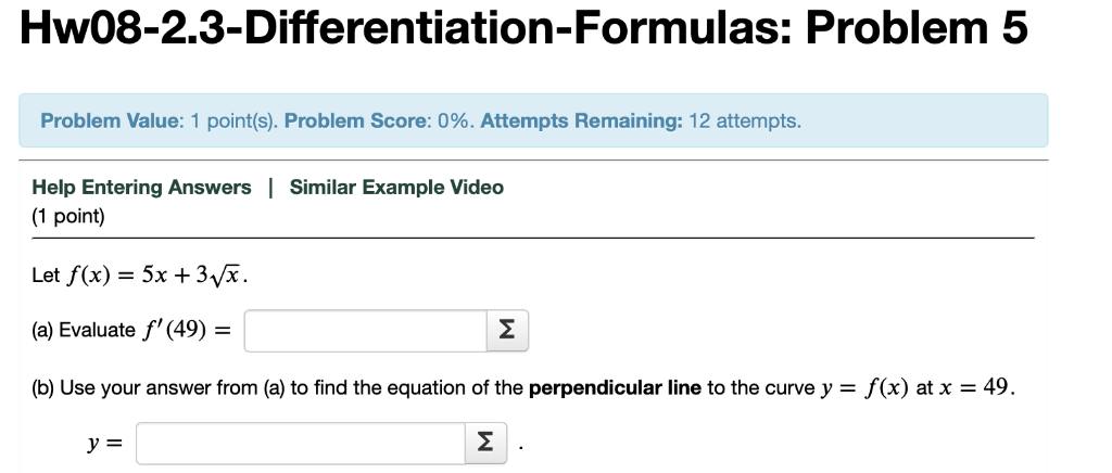 Solved Hw08-2.3-Differentiation-Formulas: Problem 5 Problem | Chegg.com