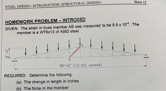 Solved Sheet 12 STEEL DESIGN-INTRODUCTION (STRUCTURAL DESIGN | Chegg.com