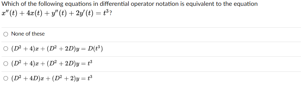 Which of the following equations in differential | Chegg.com