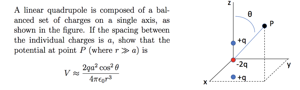 Solved A linear quadrupole is composed of a bal anced set of | Chegg.com