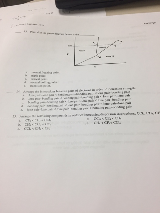 Solved Point d in the phase diagram below is the____ a. | Chegg.com