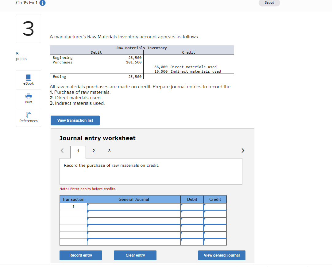 Solved Ch 15 Ex 1 i 3 5 points eBook Print References A | Chegg.com