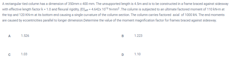Solved A rectangular tied column has a dimension of 350mm x | Chegg.com