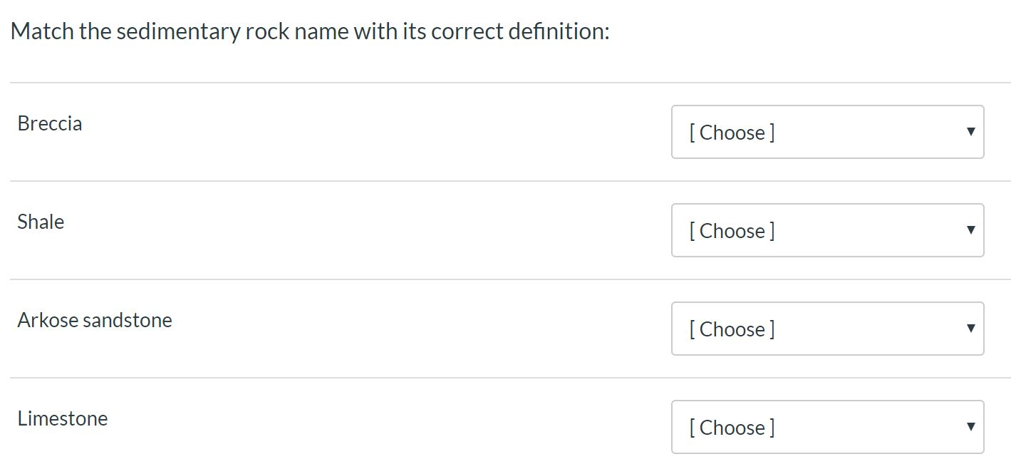 Solved drop down options: a. A fissile sedimentary rock | Chegg.com