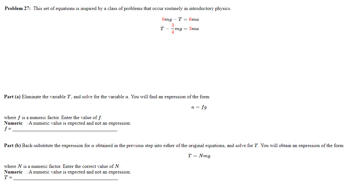 Solved Problem 27: This set of equations is inspired by a | Chegg.com