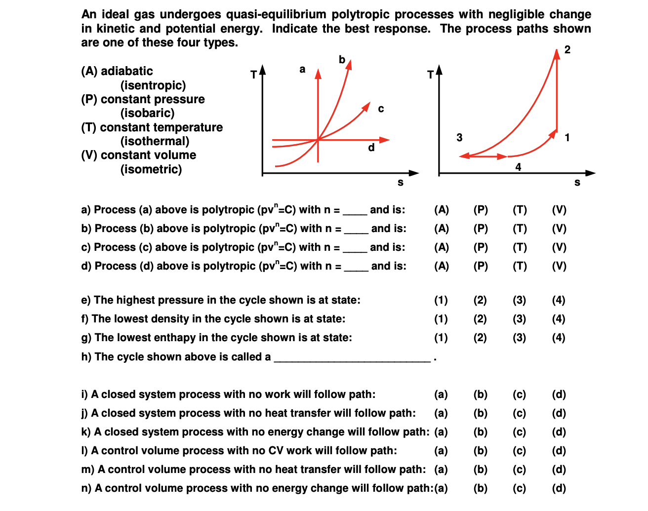 Solved An ideal gas undergoes quasi-equilibrium polytropic | Chegg.com