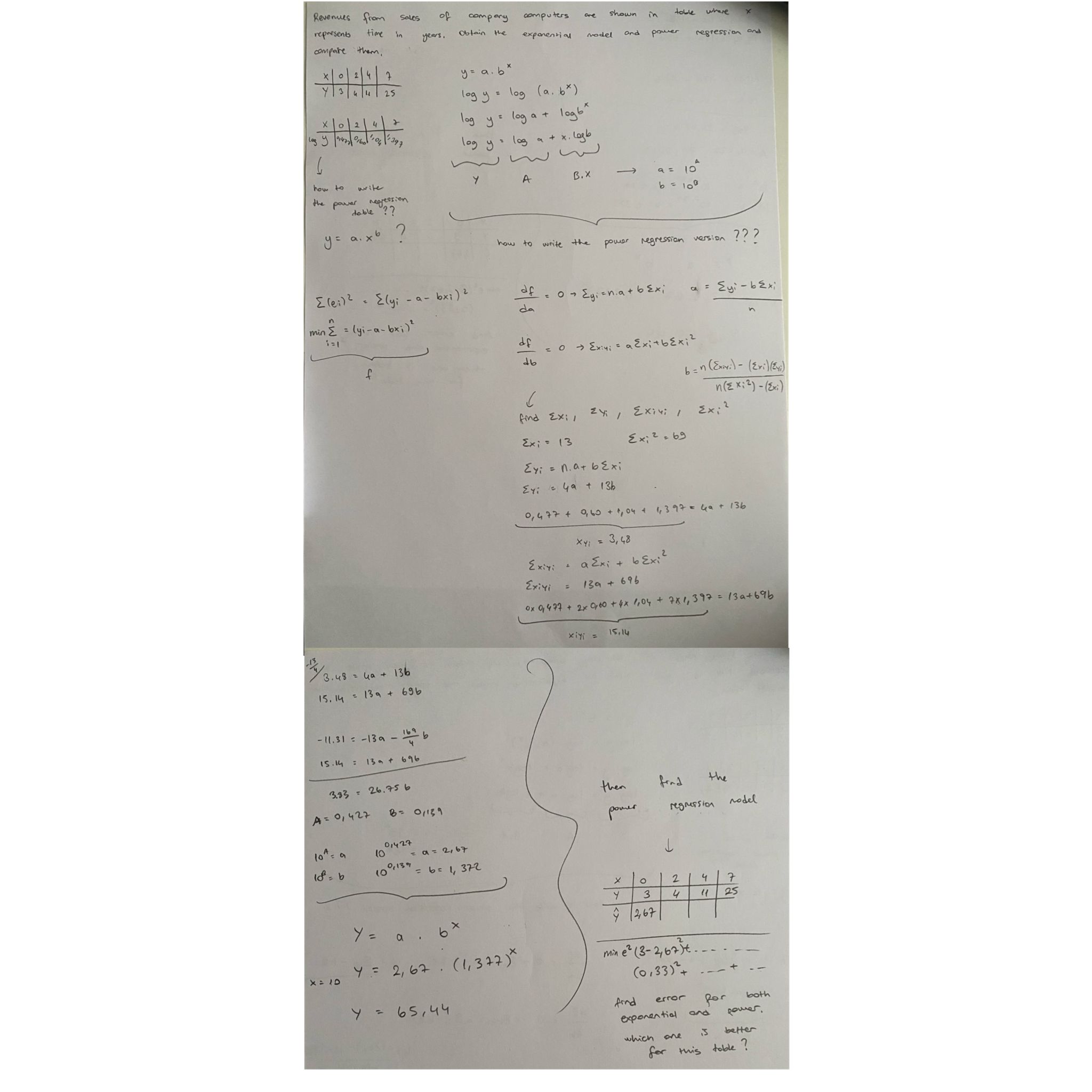 Solved Find the exponential model and power regression and | Chegg.com