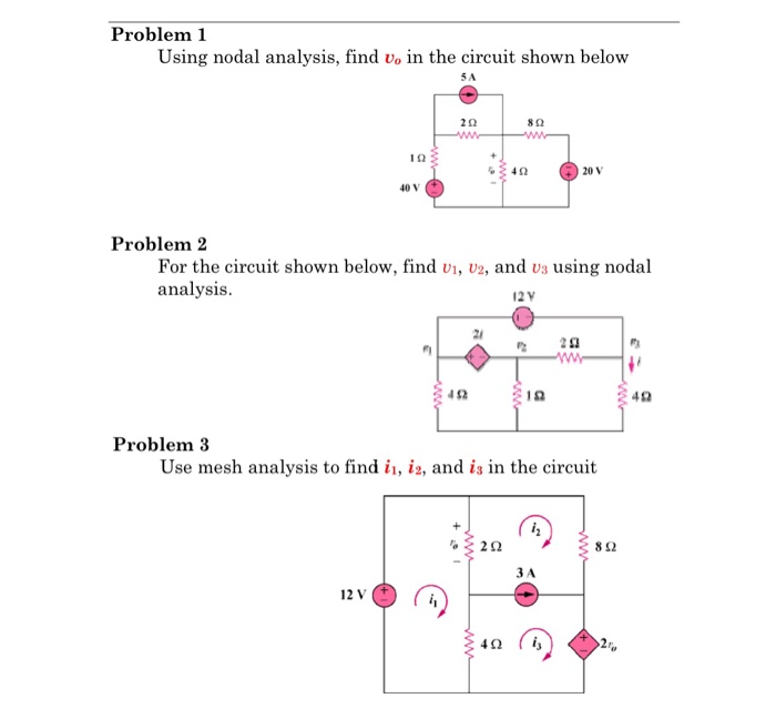 Solved Problem 1 Using nodal analysis, find vo in the | Chegg.com