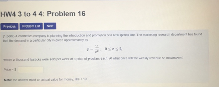 Solved HW4 3 to 4 4: Problem 16 Previous Problem List Next | Chegg.com