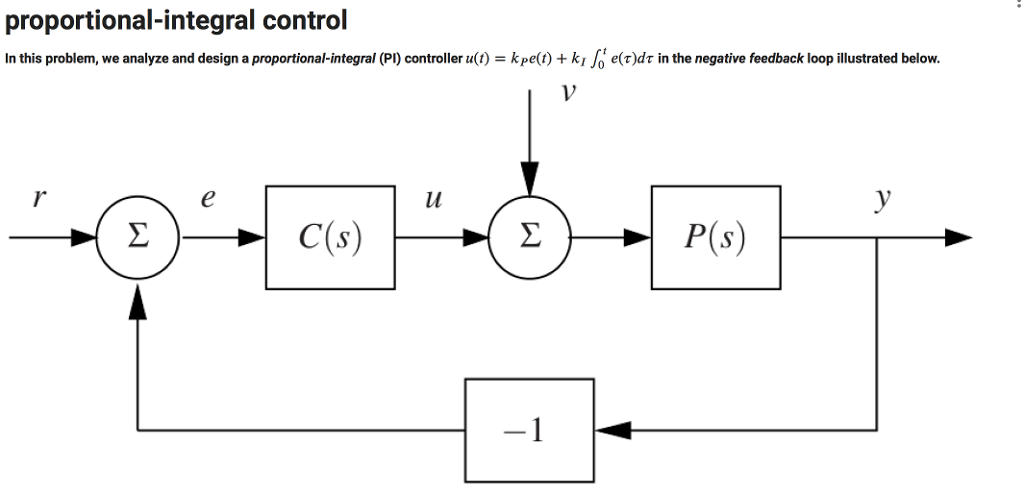 Solved proportional-integral control In this problem, we | Chegg.com