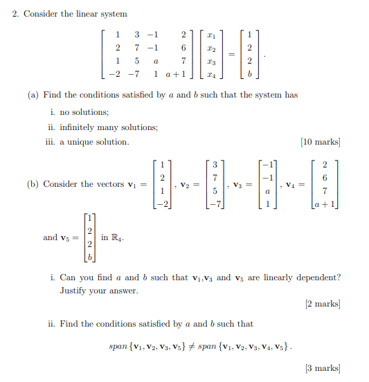 Solved Consider the linear | Chegg.com
