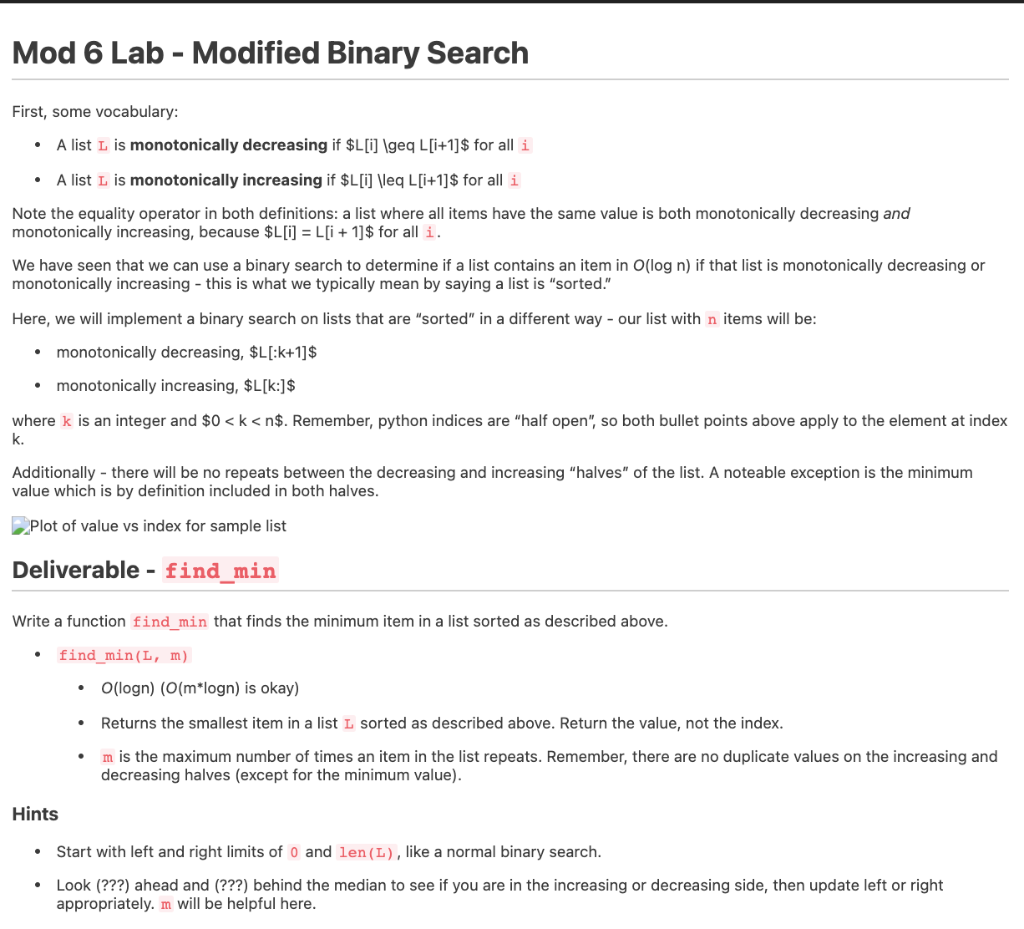 Solved Mod 6 Lab Modified Binary Search First Some