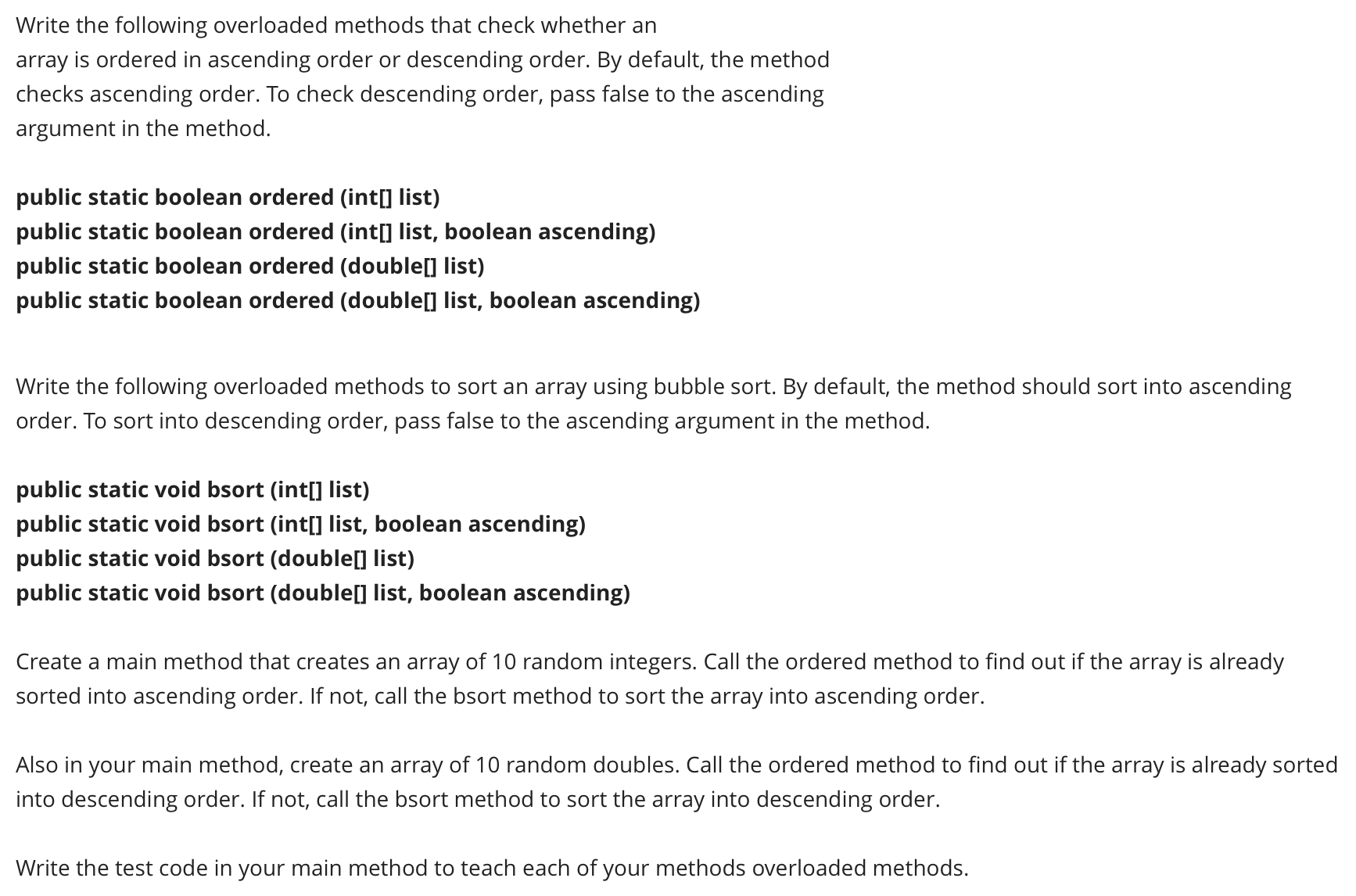 Solved Write the following overloaded methods that check | Chegg.com
