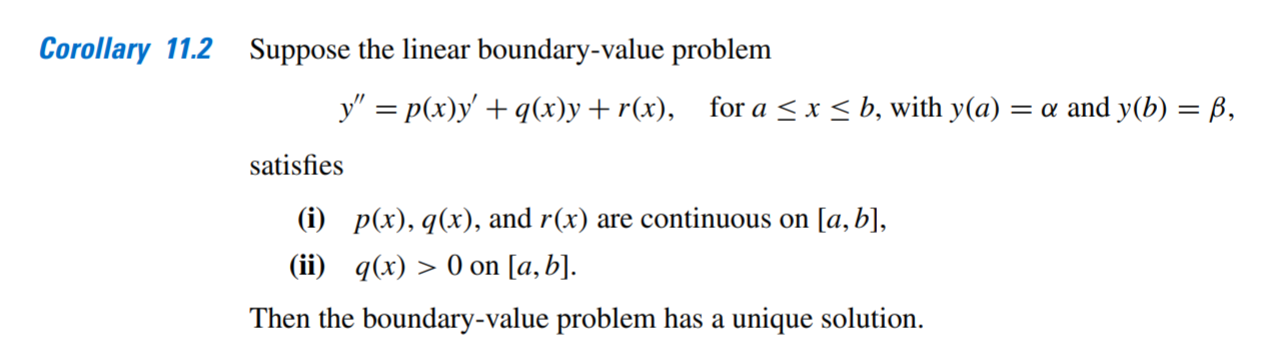 Solved Corollary 11.2 Suppose the linear boundary-value | Chegg.com