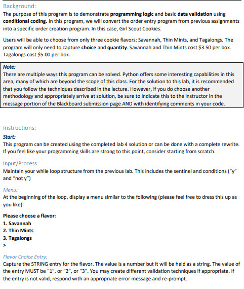 Solved Background: The purpose of this program is to | Chegg.com
