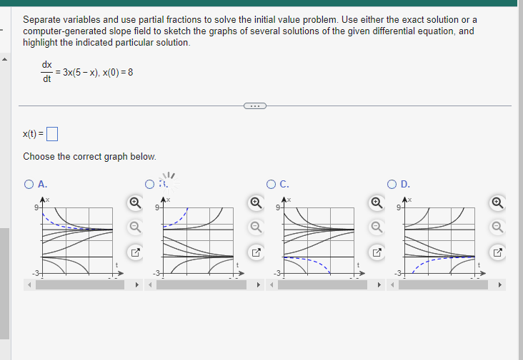 Solved Separate variables and use partial fractions to solve | Chegg.com