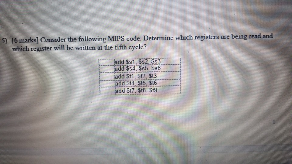 Solved [6 marks Consider the following MIPS code. Determine | Chegg.com
