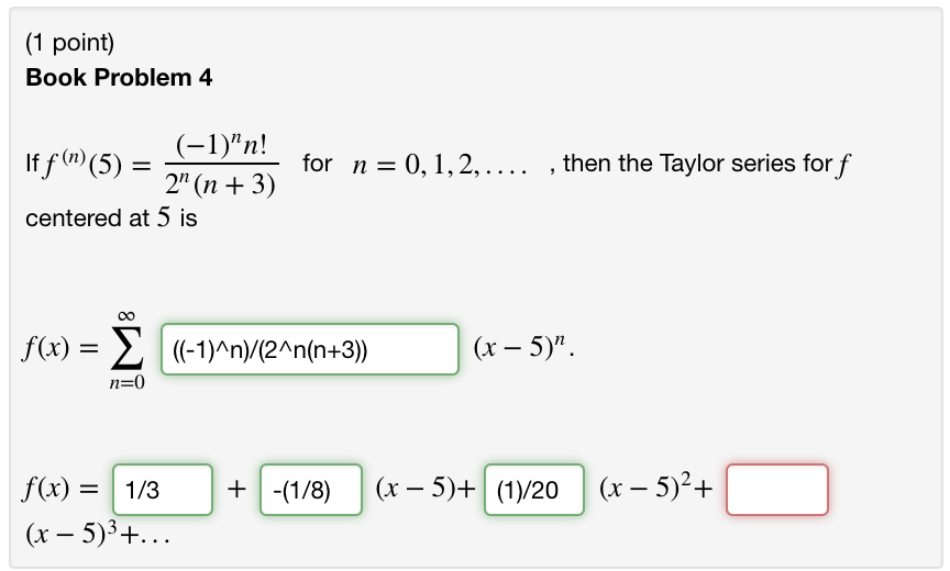 Solved (1 point) Book Problems 27 - 31 Use a Maclaurin | Chegg.com