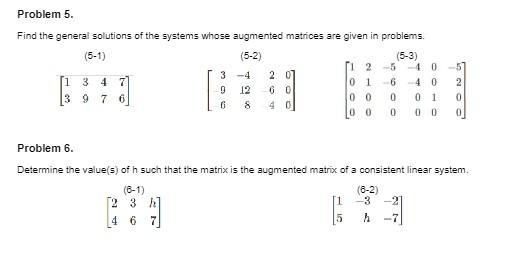 Solved Find the general solutions of the systems whose | Chegg.com