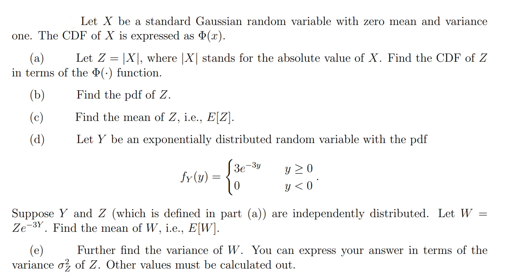 Solved Let X Be A Standard Gaussian Random Variable With 6435