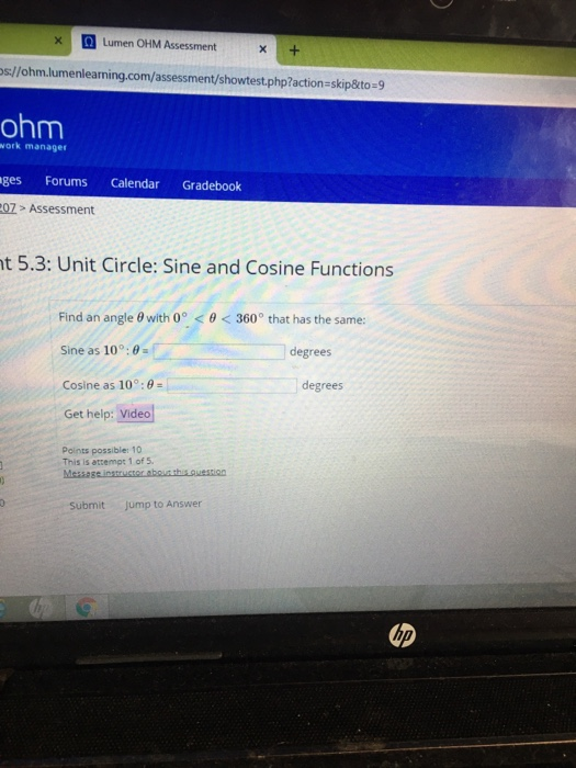 Solved x Lumen OHM Assessment x + | Chegg.com