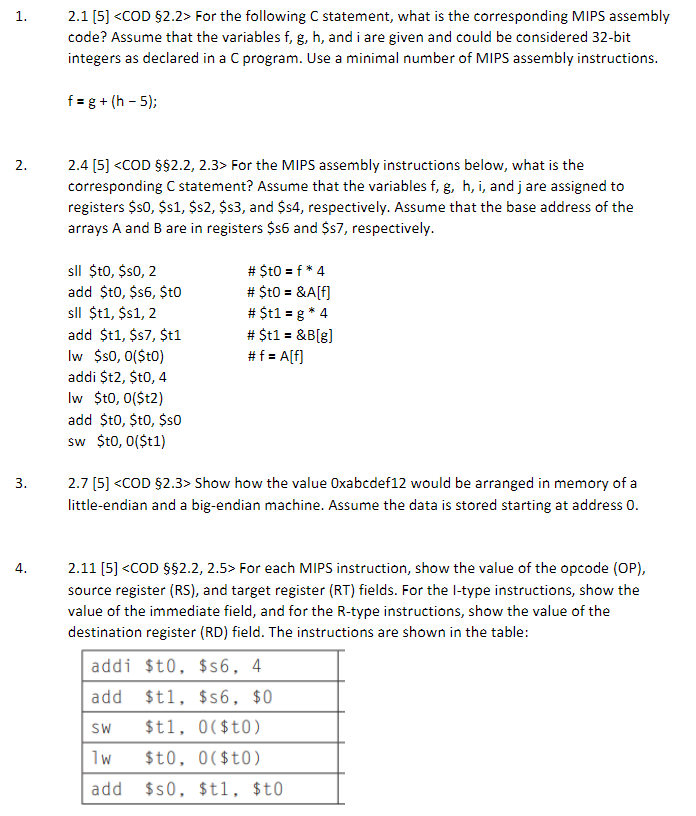 Solved 2.1 (5) For the following C statement, what is the | Chegg.com