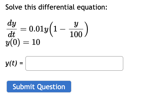 Solved Solve this differential equation: | Chegg.com