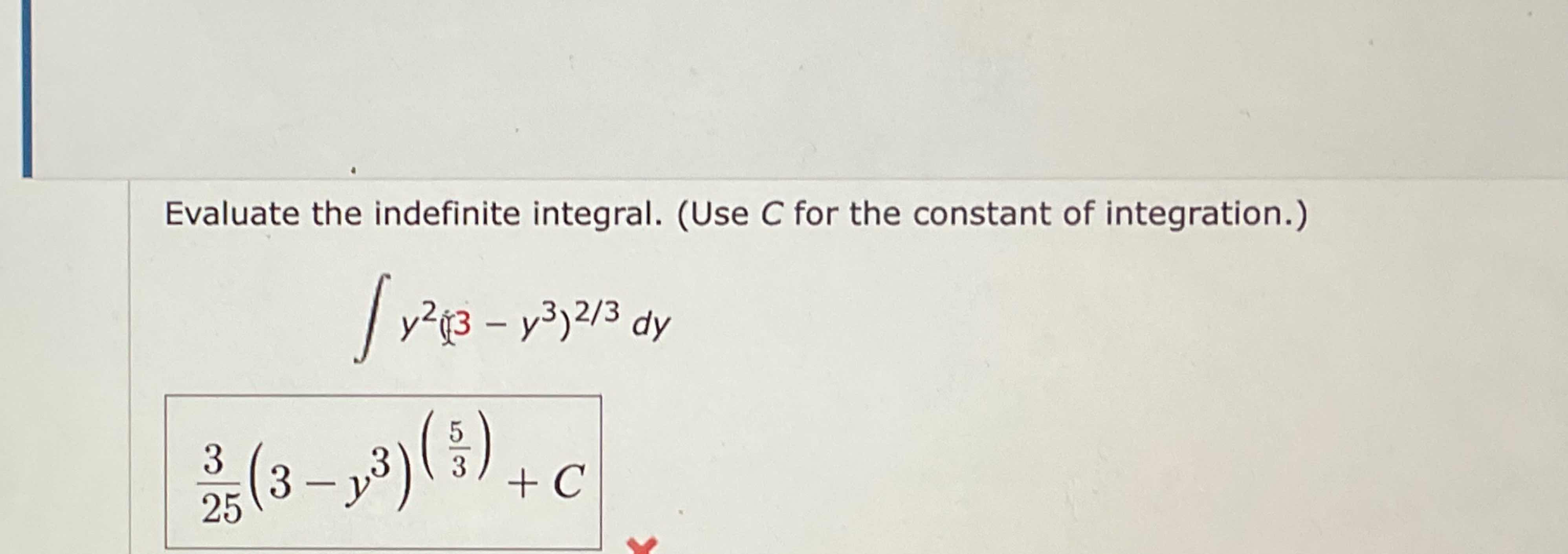 Solved Evaluate the indefinite integral. (Use C ﻿for the | Chegg.com