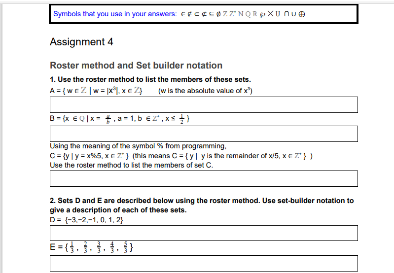 Solved Symbols that you use in your answers: Ec¢SØZ Z* | Chegg.com