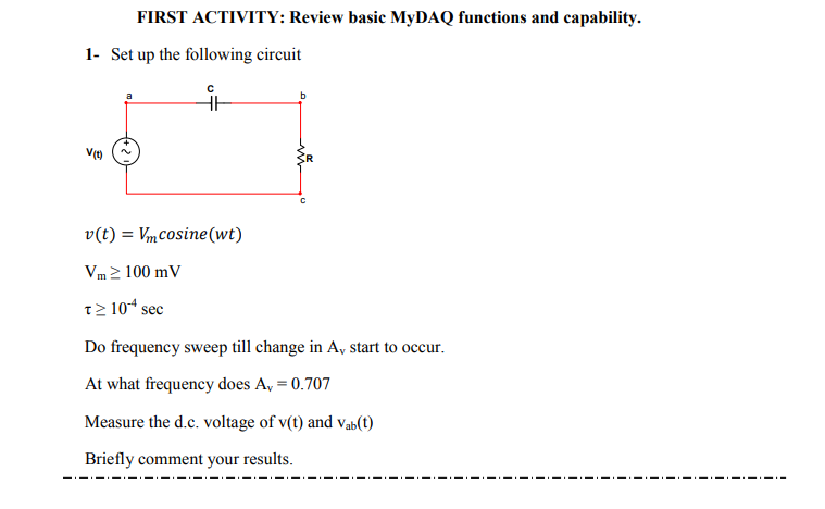 Solved FIRST ACTIVITY: Review basic MyDAQ functions and | Chegg.com