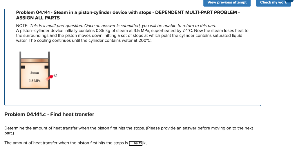 Solved View previous attempt Check my work Problem 04.141 - | Chegg.com