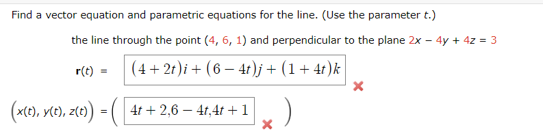 Solved Find a vector equation and parametric equations for | Chegg.com