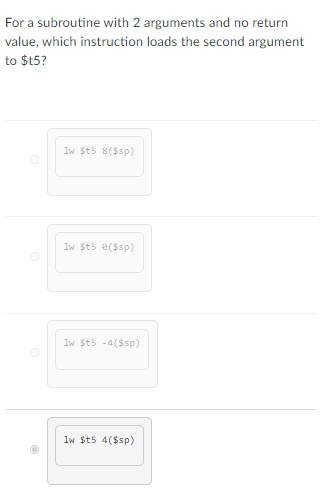 Solved For a subroutine with 2 arguments and no return | Chegg.com