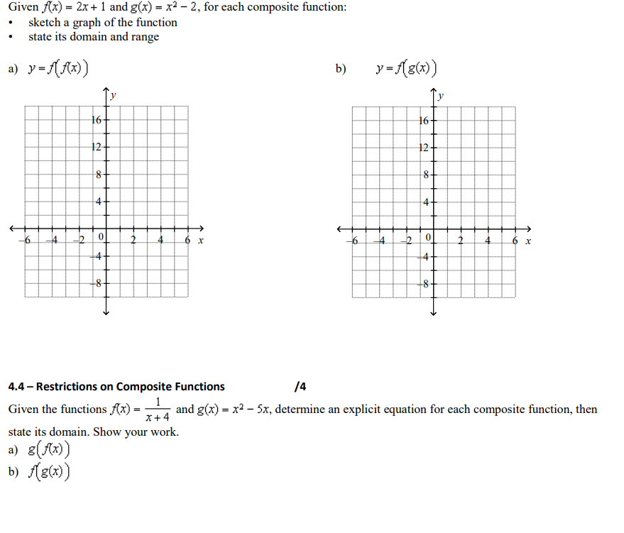 Solved Given f(x)=2x+1 and g(x)=x2−2, for each composite | Chegg.com