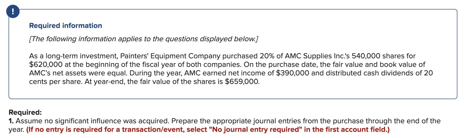 Solved Journal Entries required: Record the purchase of AMC | Chegg.com